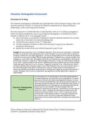 06 05 final draft - Final Draft Assessment Imagine the next events in ...