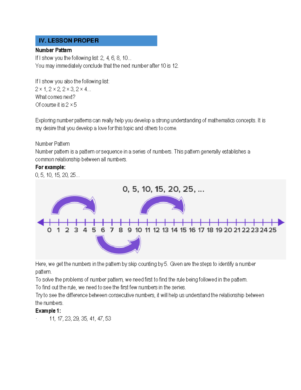 Lesson Proper WEEK 15 GENERAL MATHEMATICS - Number Pattern If I show ...