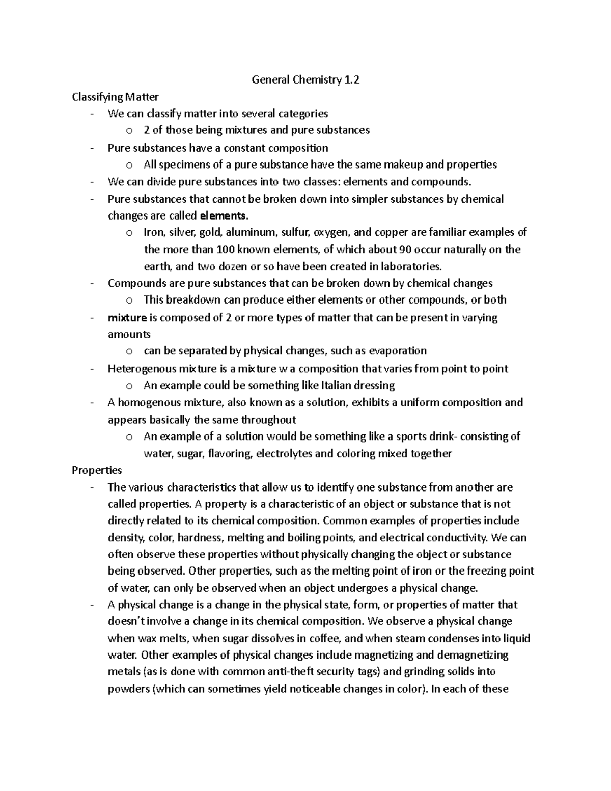 General Chemistry 1.2 - General Chemistry 1. Classifying Matter We can ...