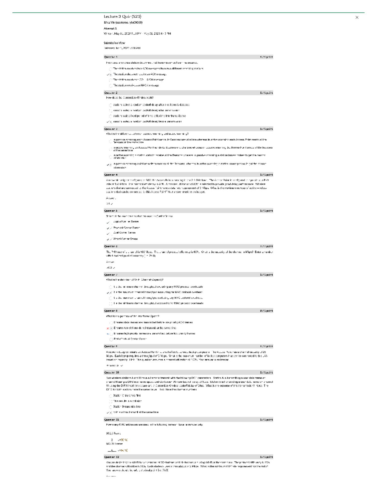 Lecture-quiz3 - wifi quiz - CST8317 - Studocu