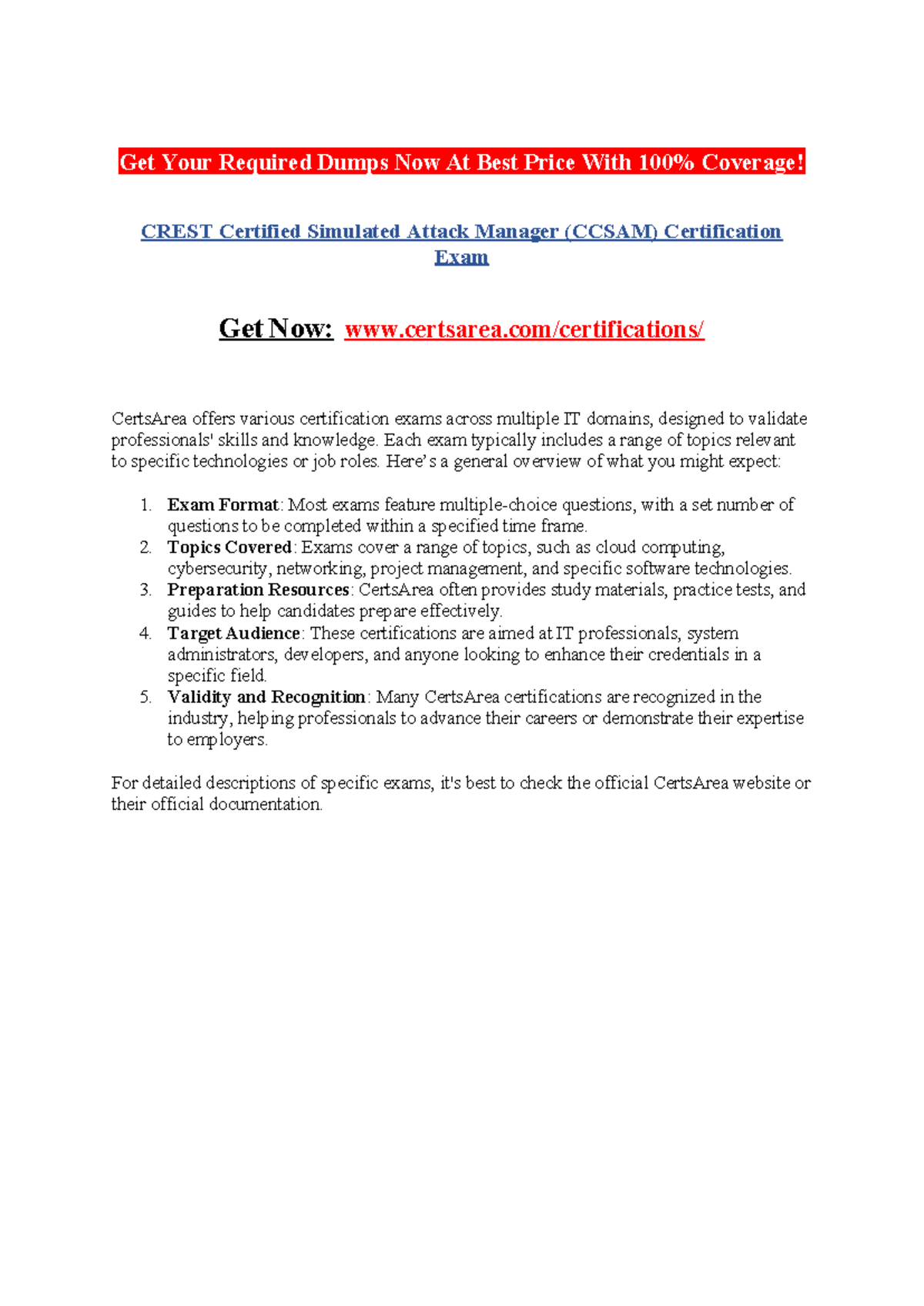 CREST Certified Simulated Attack Manager ( Ccsam) Certification Exam ...