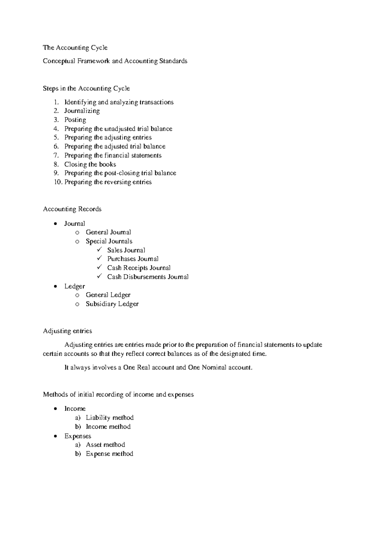 The Accounting Cycle - Lecture notes 7 - CFAS - DHVSU - StuDocu