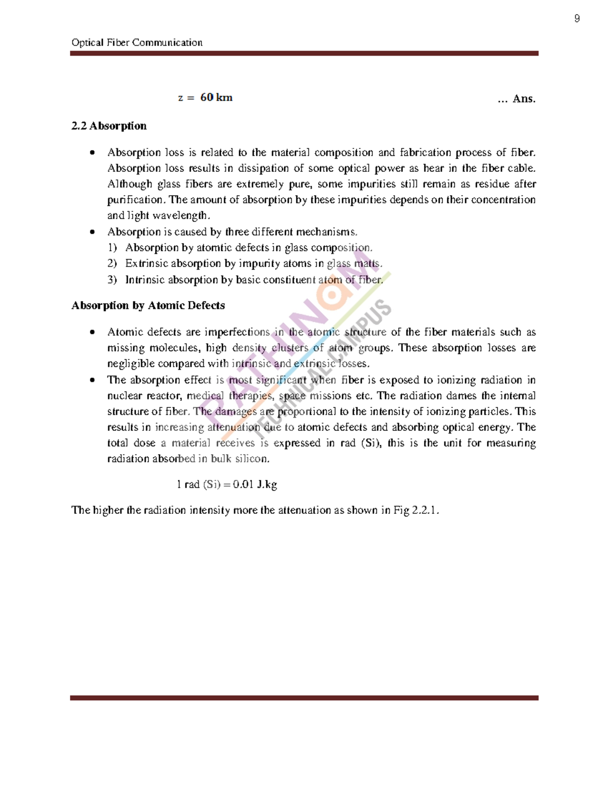 AB - good - Optical Fiber Communication ... Ans. 2 Absorption ...