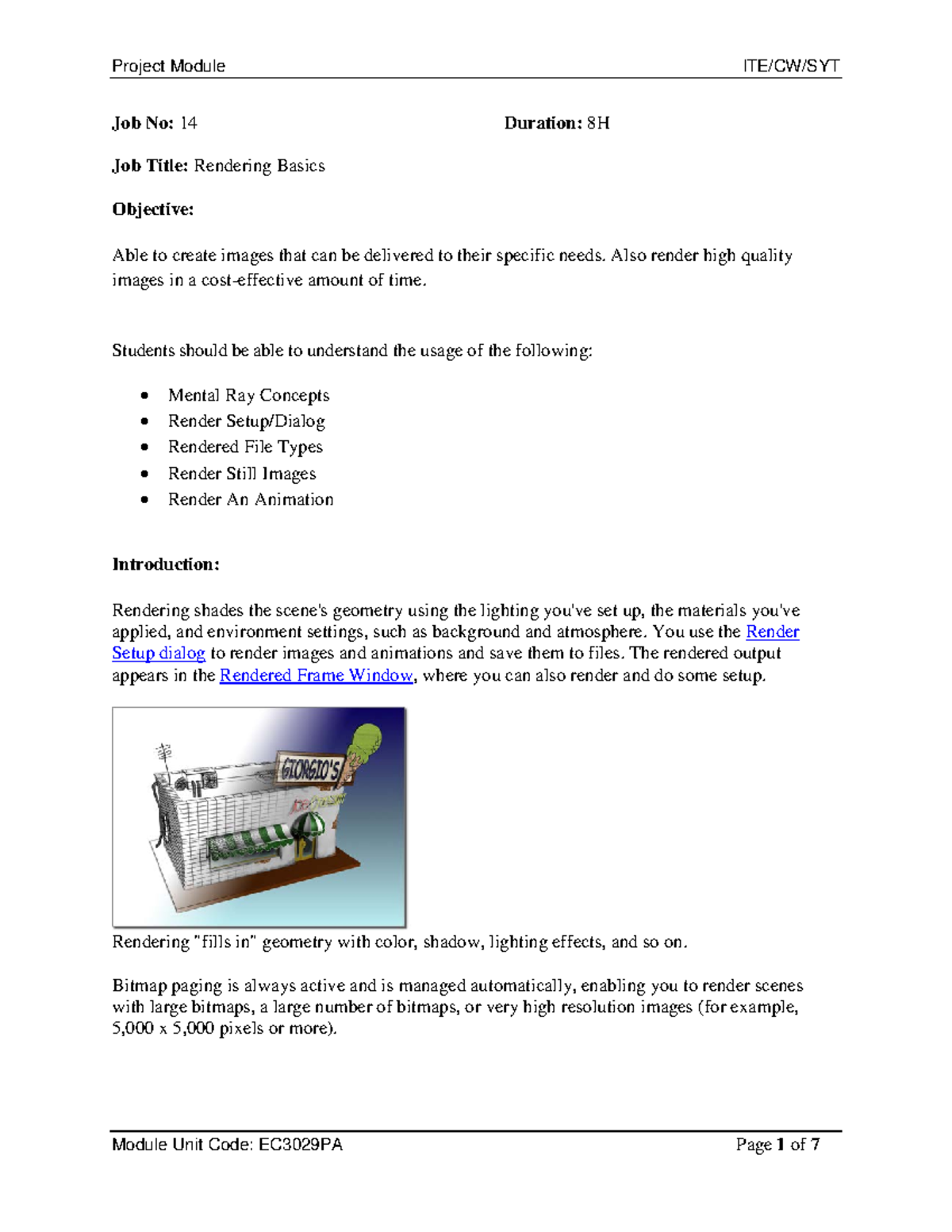 Chapter 10 basic rendering 10 - Job No: 14 Duration: 8H Job Title ...