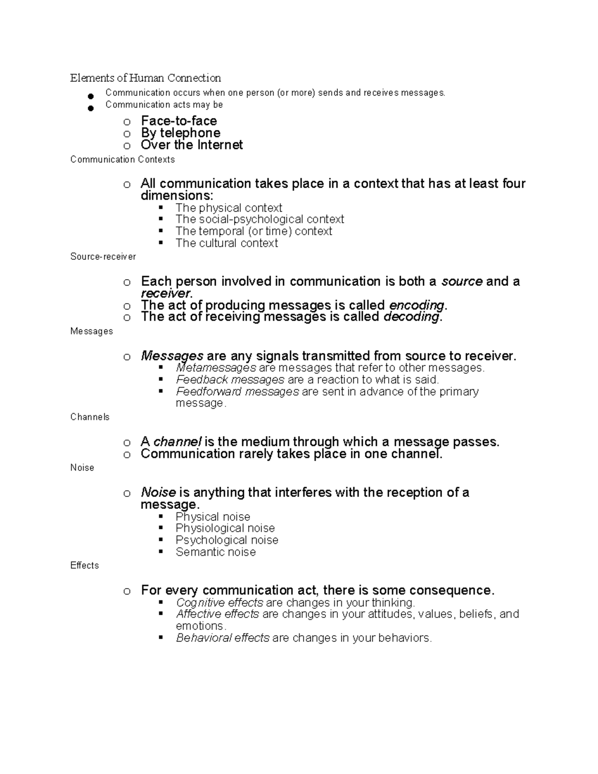 Elements of Human Connection - Elements of Human Connection ...