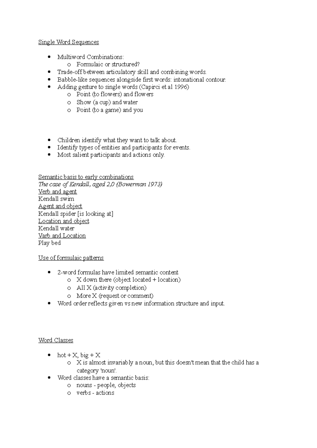 Child Language Development - Single Word Sequences Multiword ...