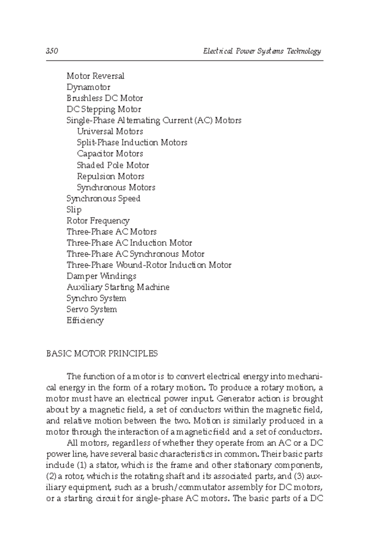 Electrical Power Systems Technology 350 Electrical Power Systems Technology Motor Reversal