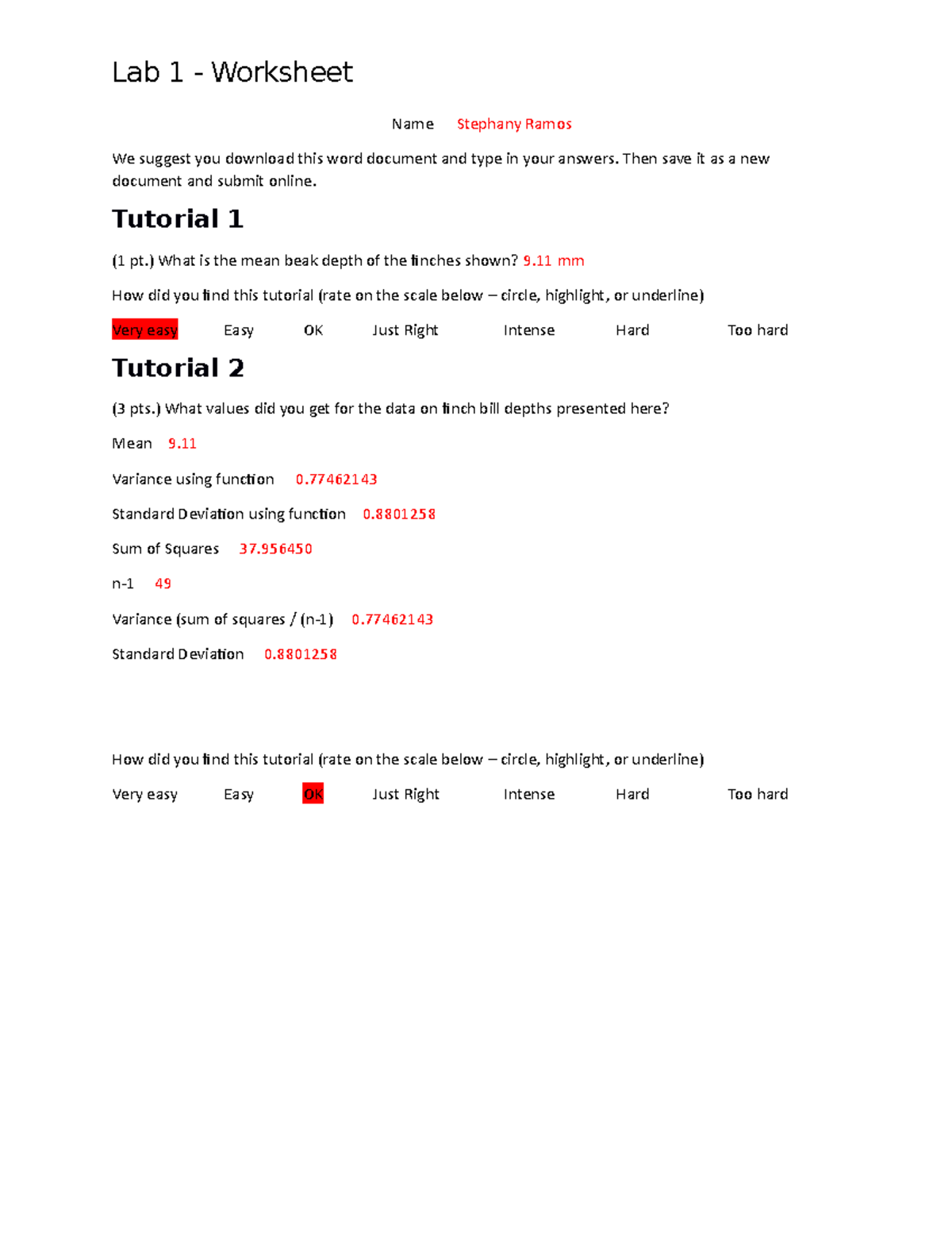 Lab 1 - Worksheet-1 - lab 1 - Lab 1 - Worksheet Name Stephany Ramos We suggest you download this ...