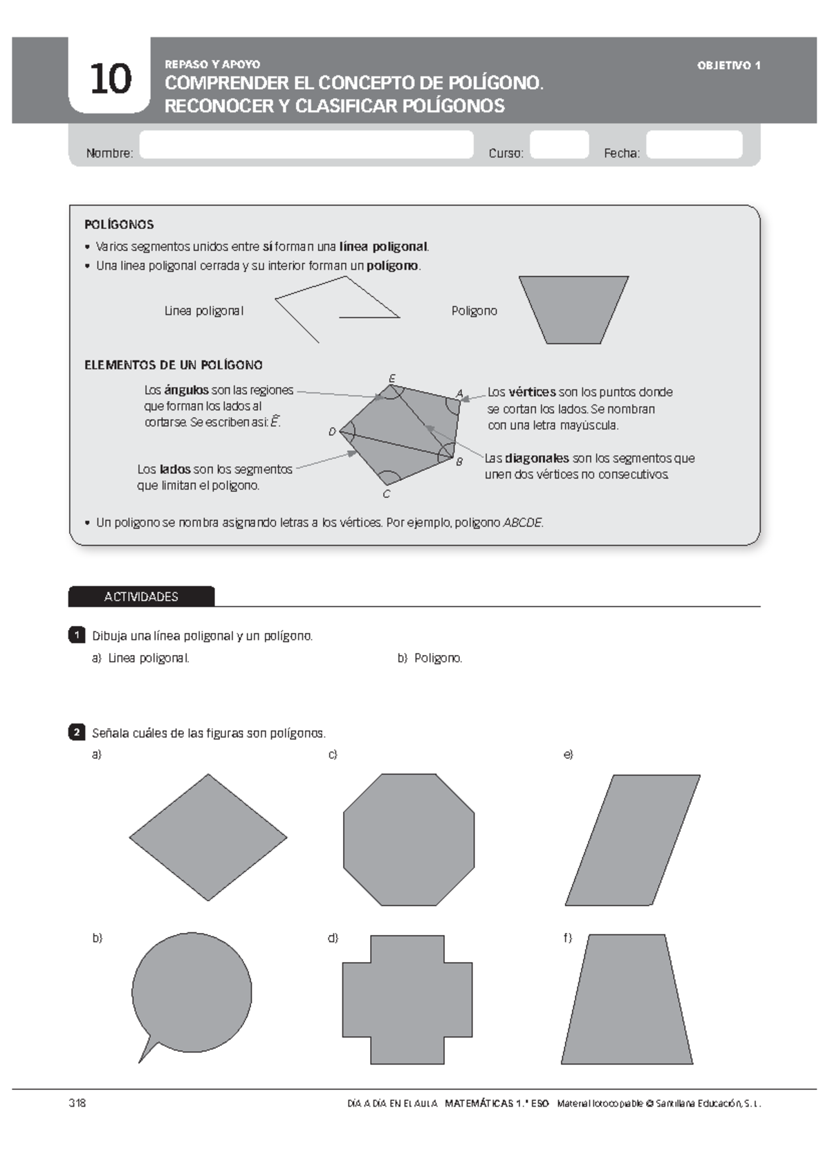 10 policc 81gonos-triacc 81ngulos - Nombre: Curso: Fecha: POLÍGONOS t ...