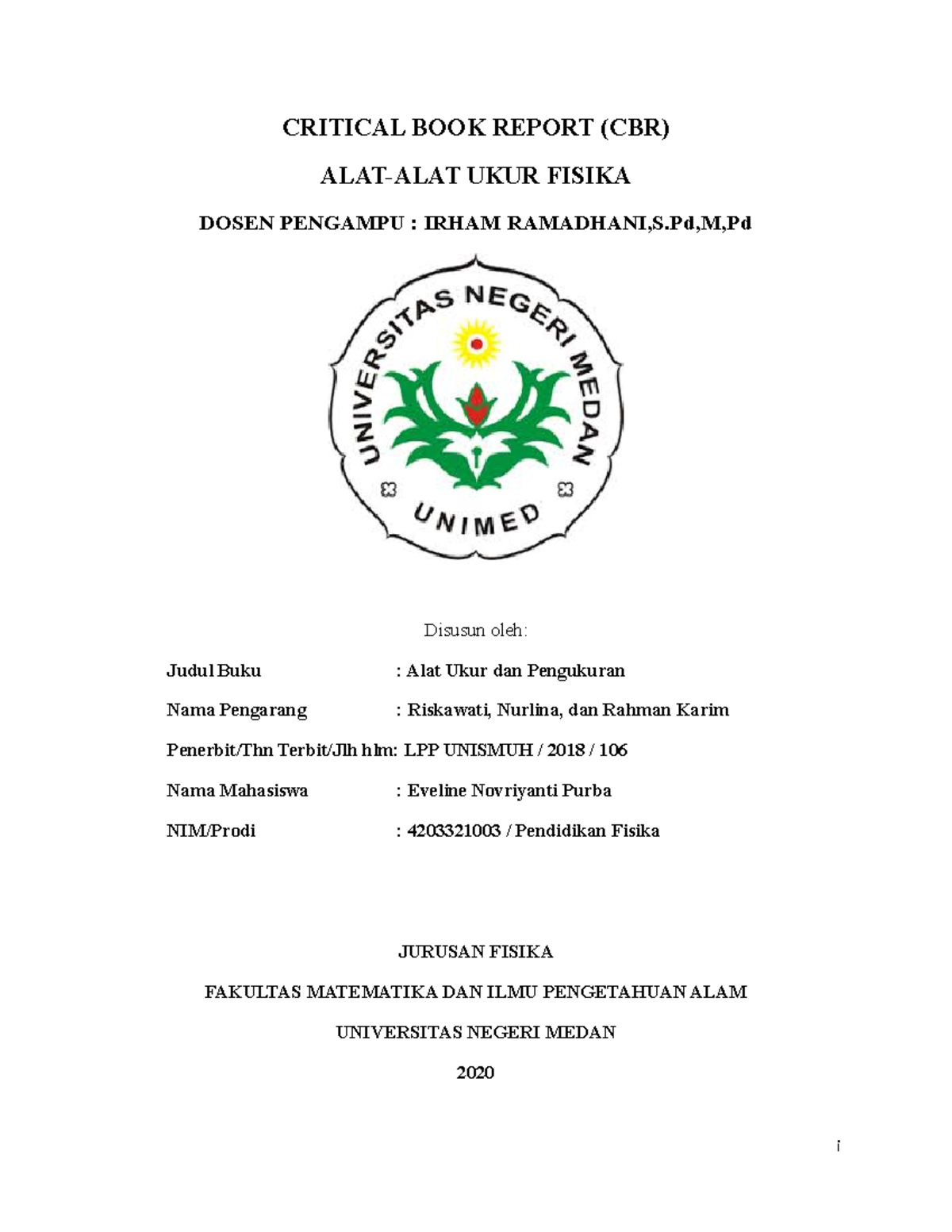 Critical BOOK Report AAUF - CRITICAL BOOK REPORT (CBR) ALAT-ALAT UKUR ...