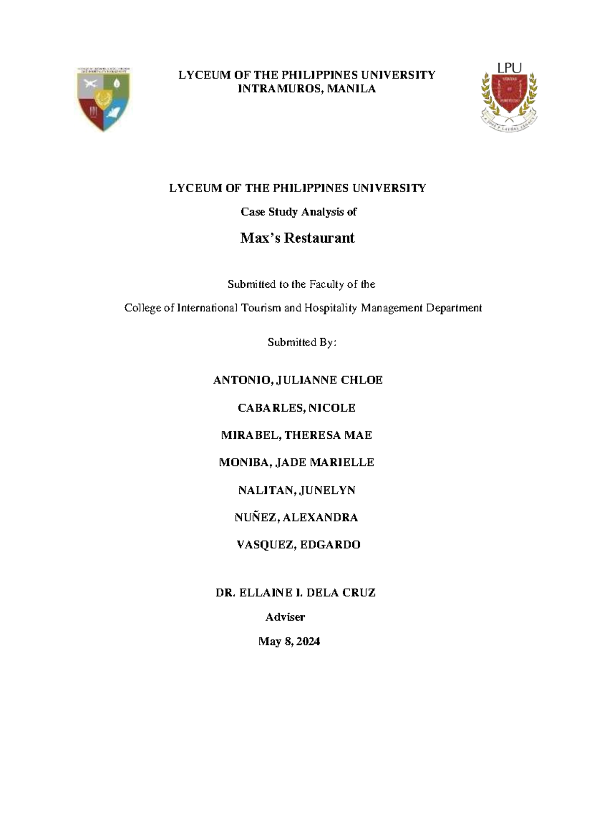 Maxs-Restaurant-MAY8 - LYCEUM OF THE PHILIPPINES UNIVERSITY INTRAMUROS ...