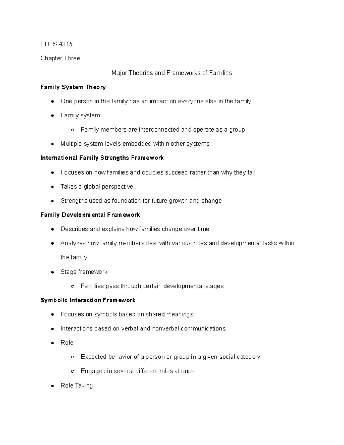 Chapter Three: Major Theories and Frameworks of Families - HDFS 4315 ...