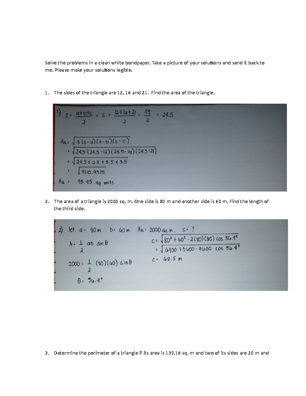 Quiz No - BCVBC - Solve the problems in a clean white bondpaper. Take a ...