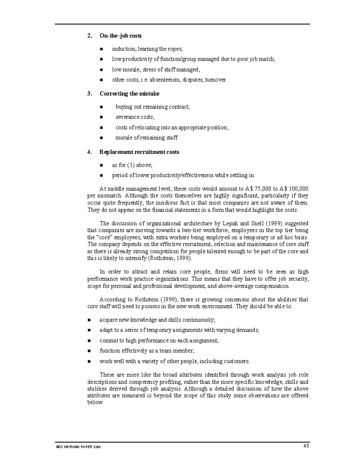 Human resource planning and forecasting - 2. On-the -job costs ...
