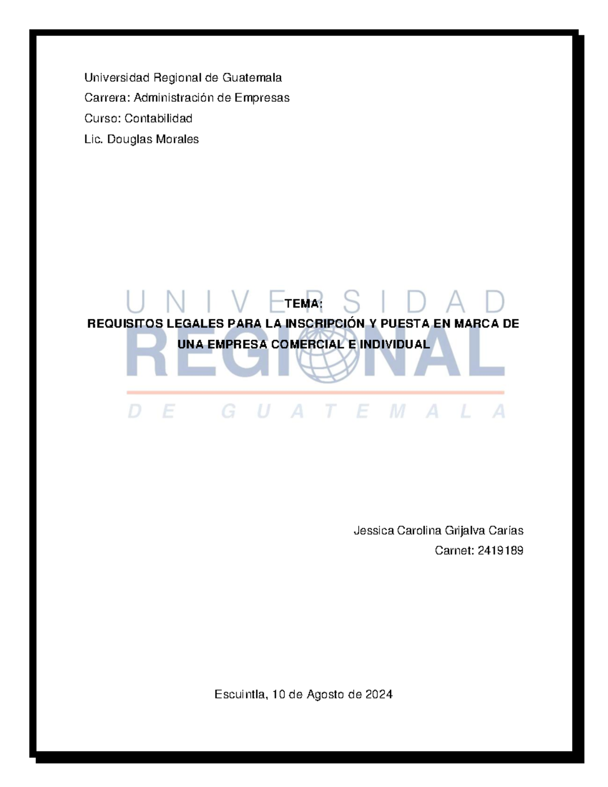 Requisitos Legales PARA LA Inscripción Y Puesta EN Marca DE UNA Empresa Comercial E Individual ...