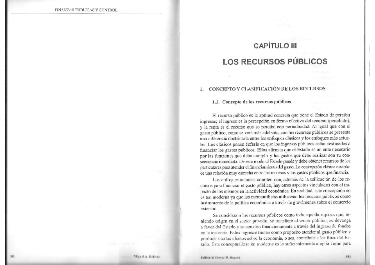 Para Unidad 3 - Capitulo III Los Recursos Públicos (Miguel Bolívar ...