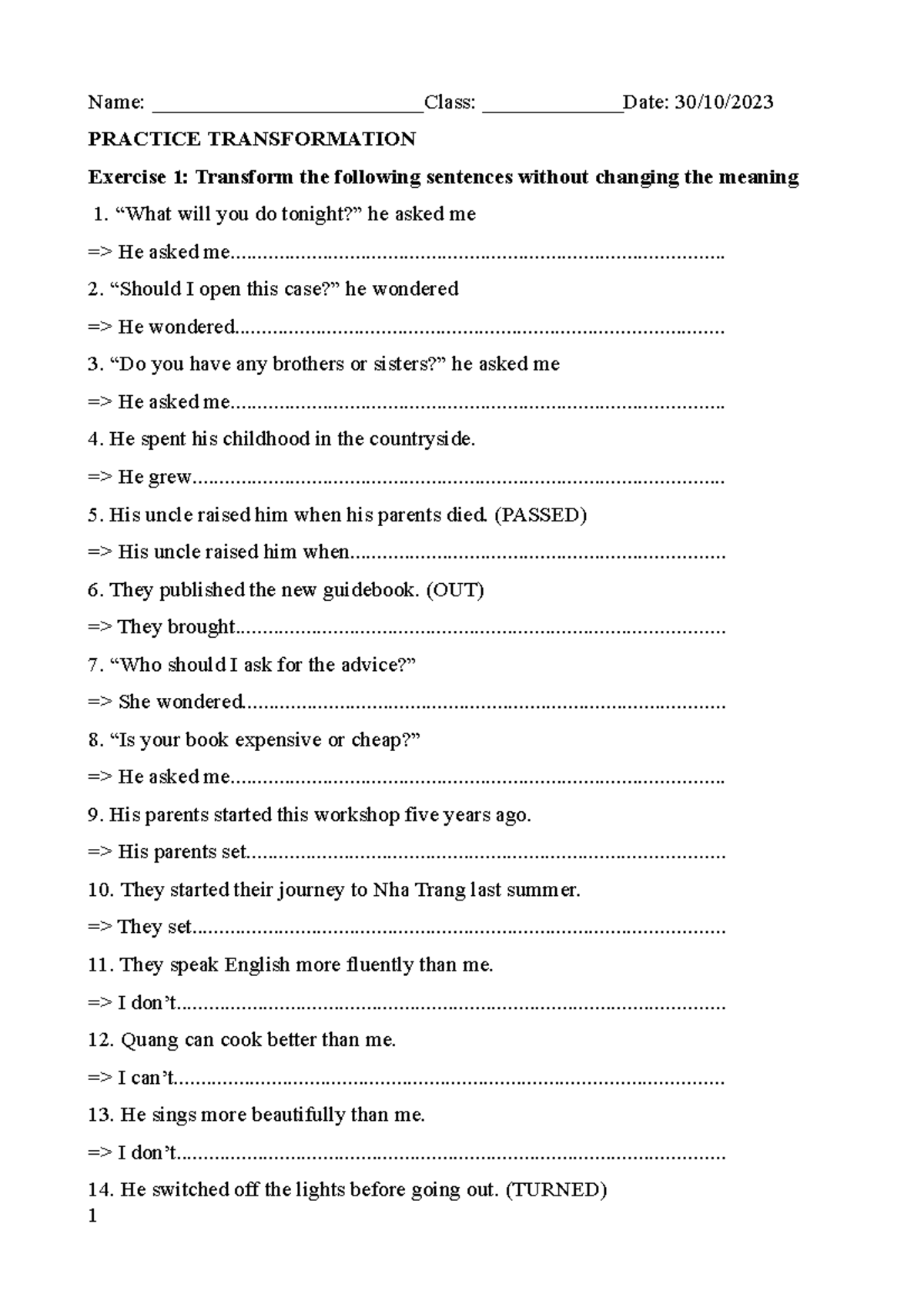 Practice Transformation - Name: _________________________Class ...