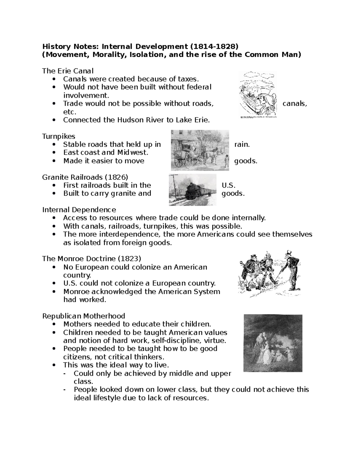 History Notes - Internal Development - History Notes: Internal ...
