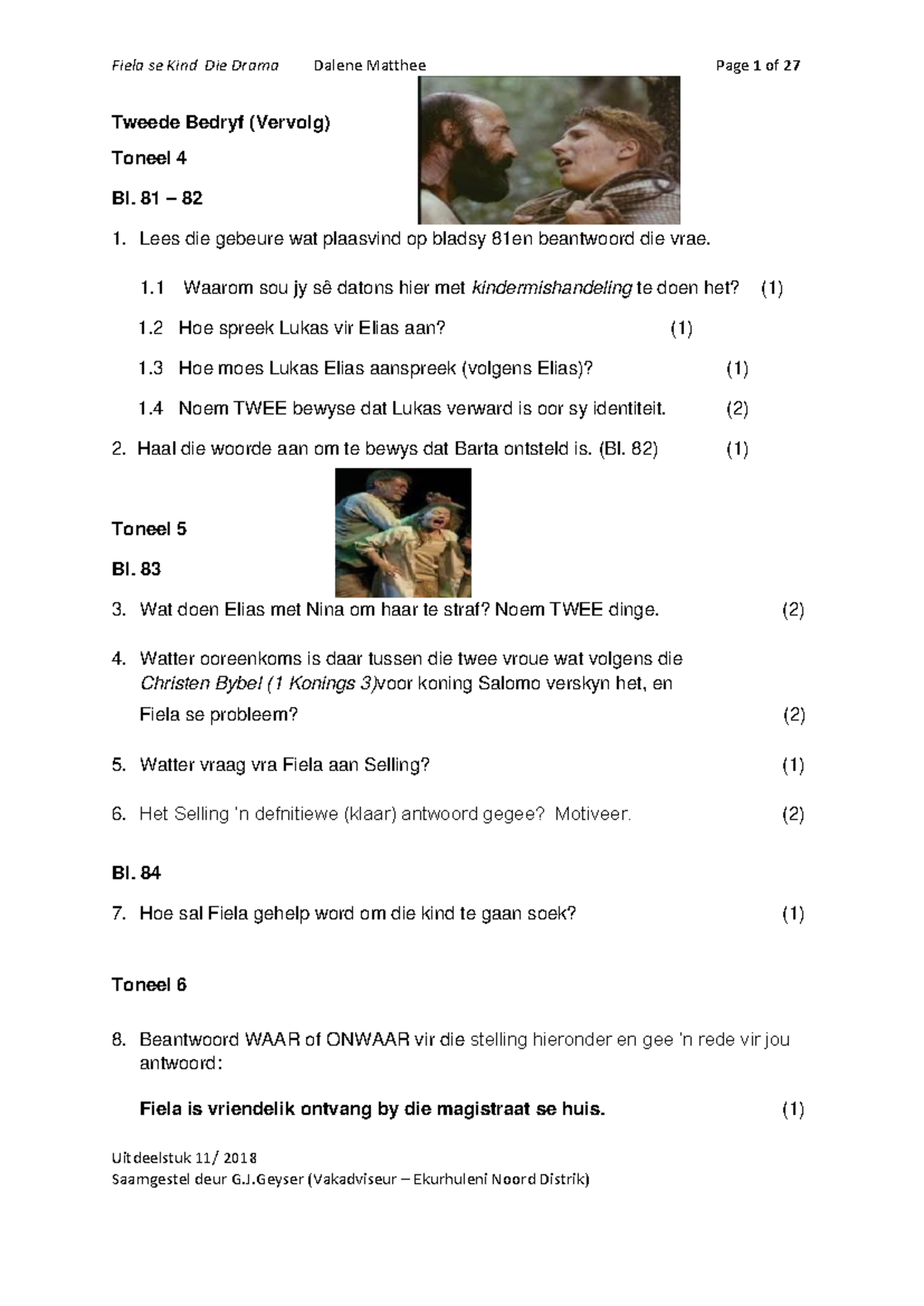 Fiela se kind uitdeelstuk 11 van 2018 - Uitdeelstuk 11/ 2018 Tweede ...