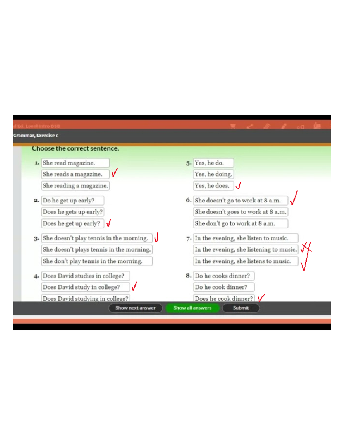 Correct Sentence - FDFDFDF - Inglés - Básico II - Studocu