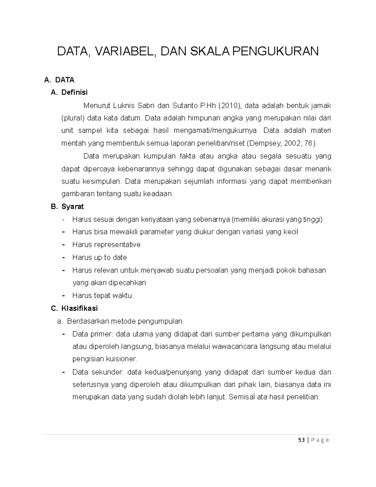 DATA, Variabel, DAN Skala Pengukuran 2 - DATA, VARIABEL, DAN SKALA ...