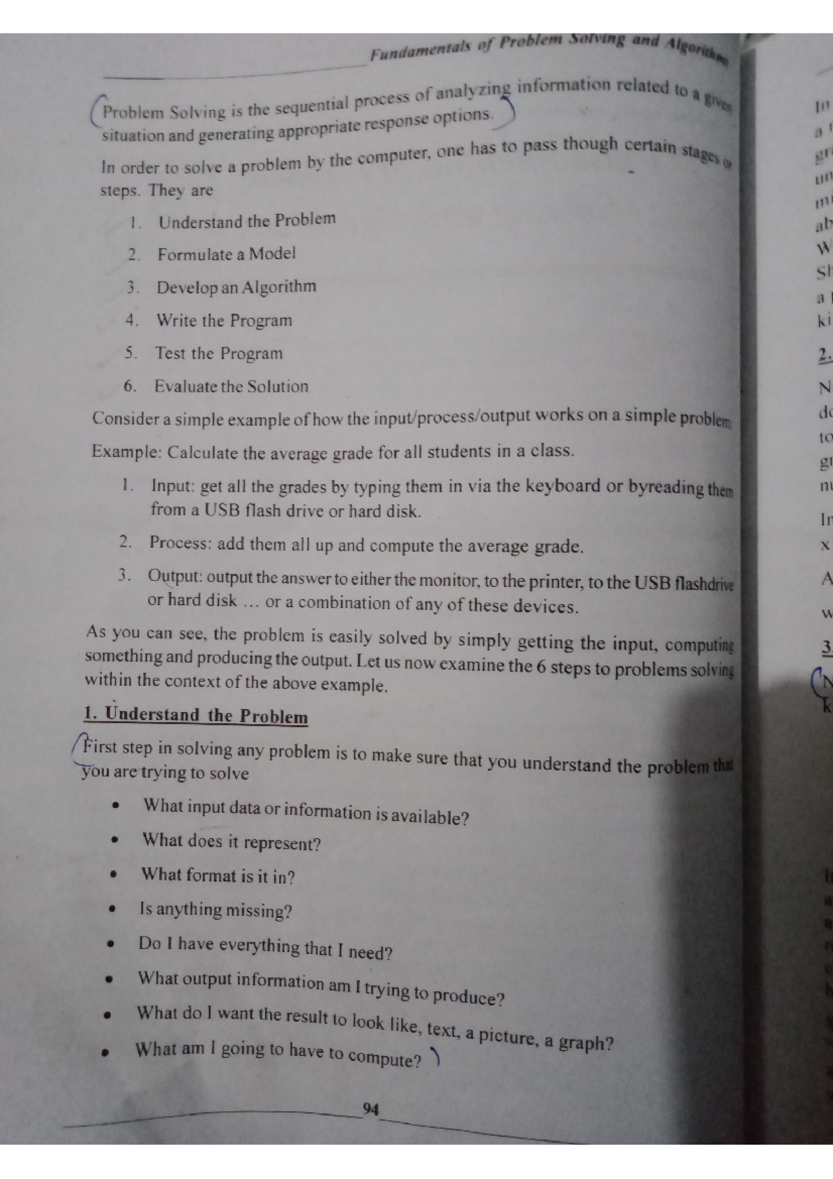 Fundamentals Of Problem Solving And Algorithms Bachelor Of Computer