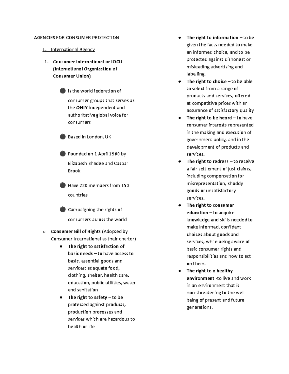 Topic 2 Agencies - Great source - AGENCIES FOR CONSUMER PROTECTION ...