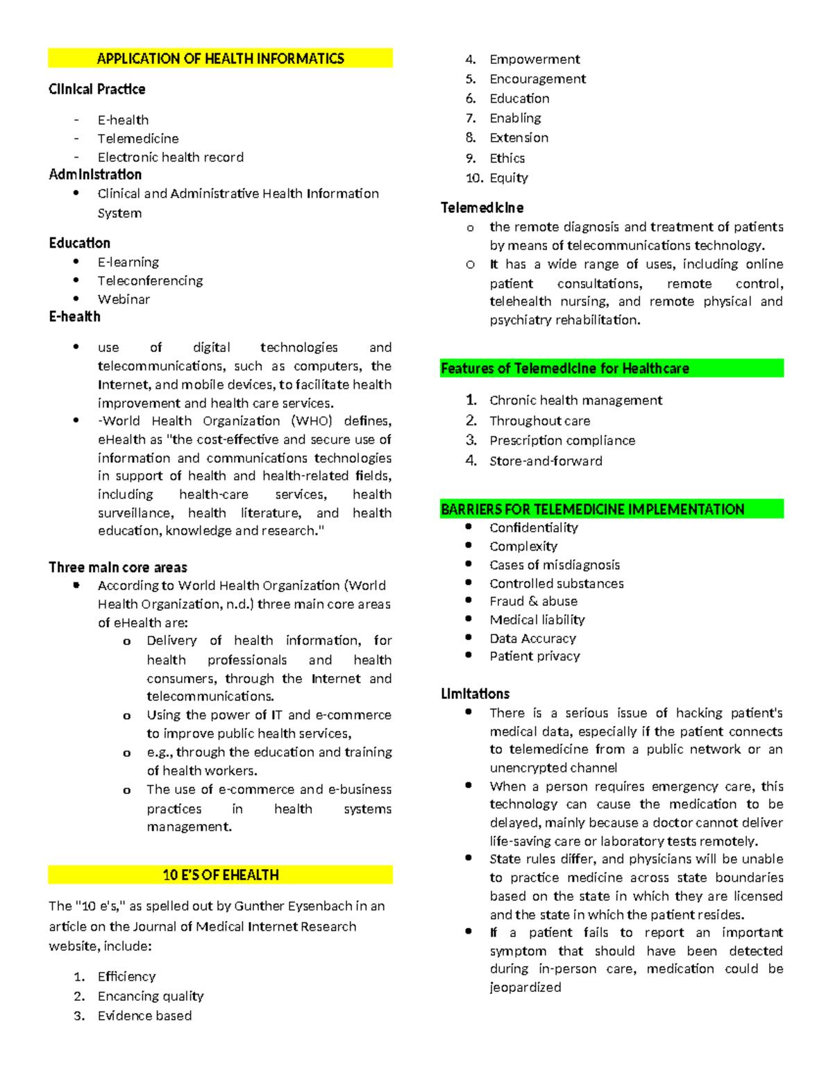 Application OF Health Informatics - APPLICATION OF HEALTH INFORMATICS ...
