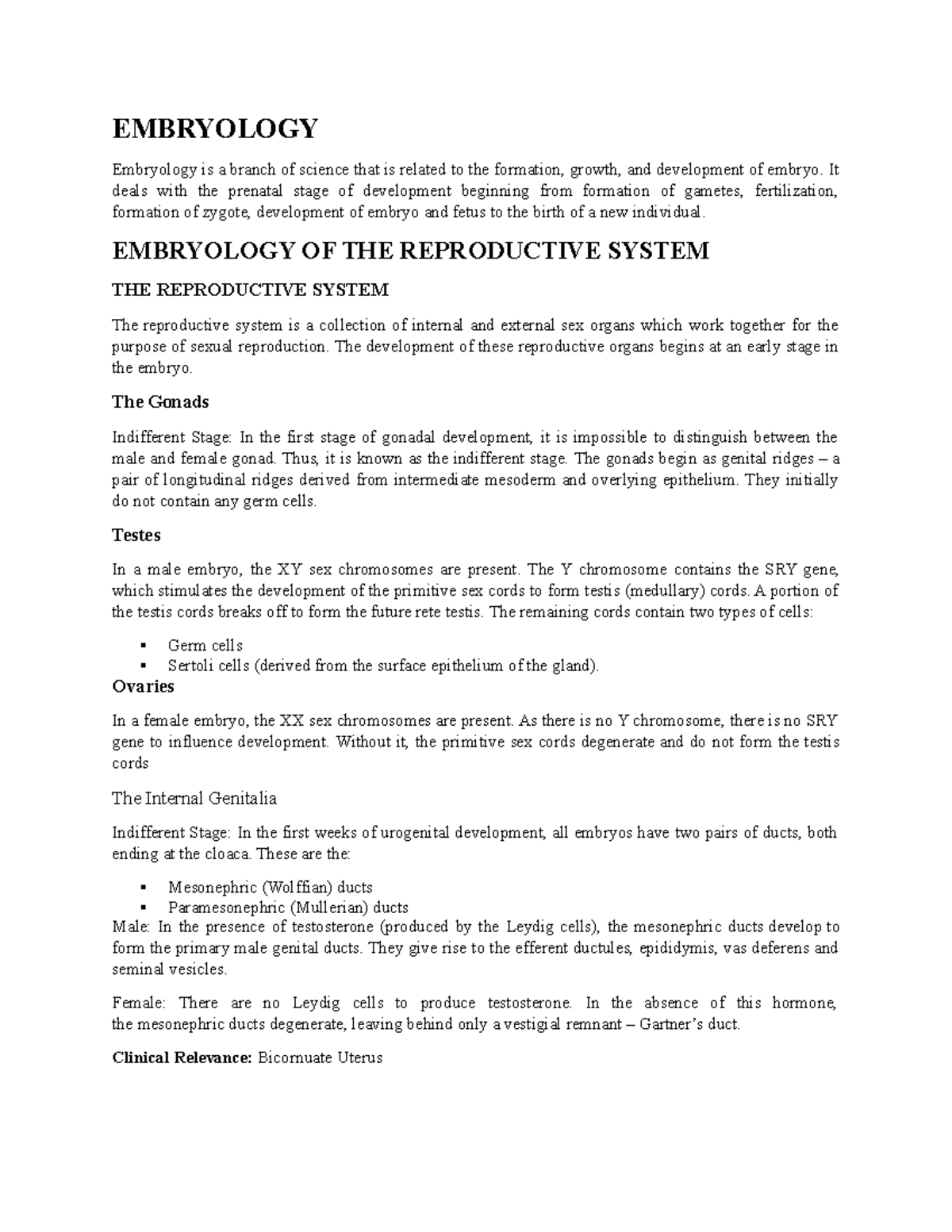 Embryology - EMBRYOLOGY Embryology is a branch of science that is ...