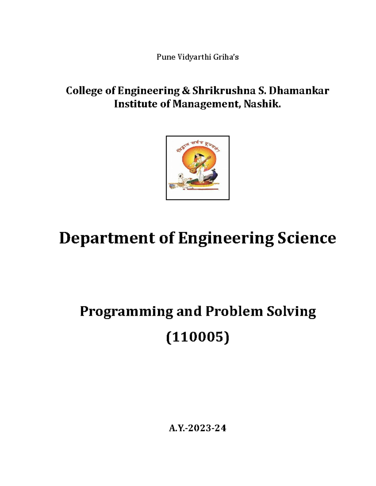 Practical - Pune Vidyarthi Griha’s College of Engineering & Shrikrushna ...