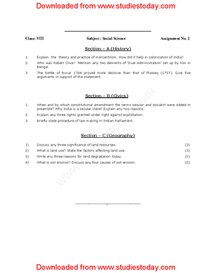 CBSE Class 8 Civics Worksheet - The Indian Constitution - INTERNATIONAL ...
