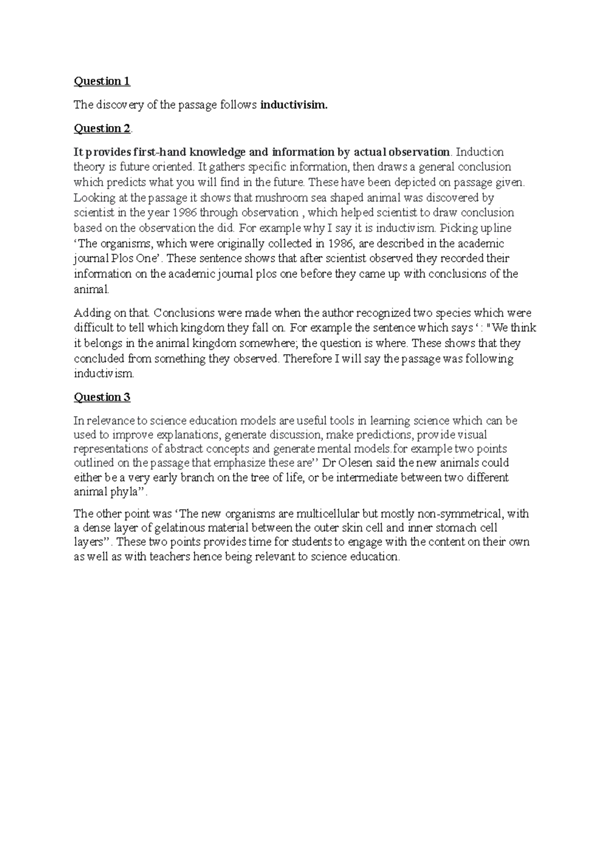 GAGA ESC 361 Final - educational pedagogy - Question 1 The discovery of ...