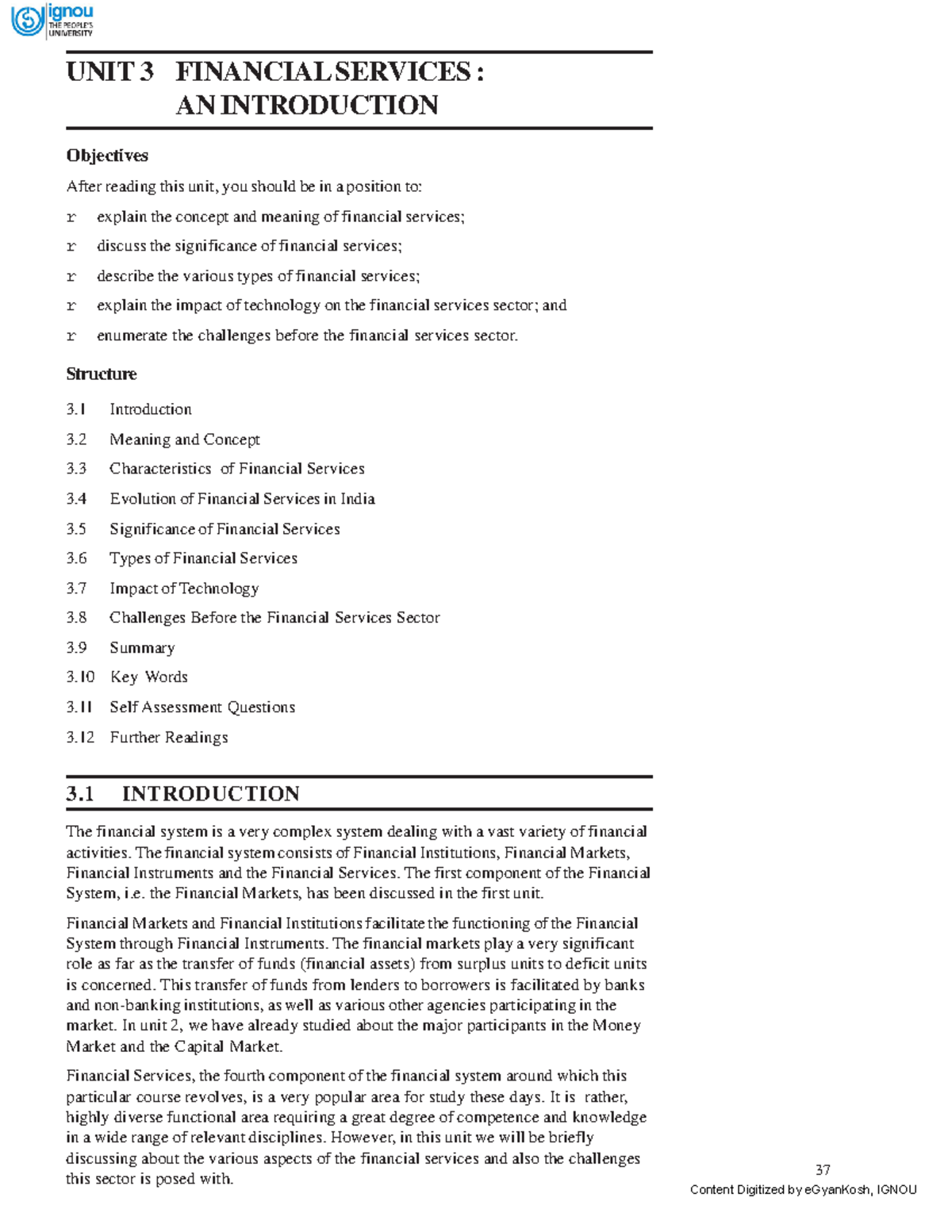 Unit-3 - dfs - 37 Financial Services: An UNIT 3 FINANCIAL SERVICES ...