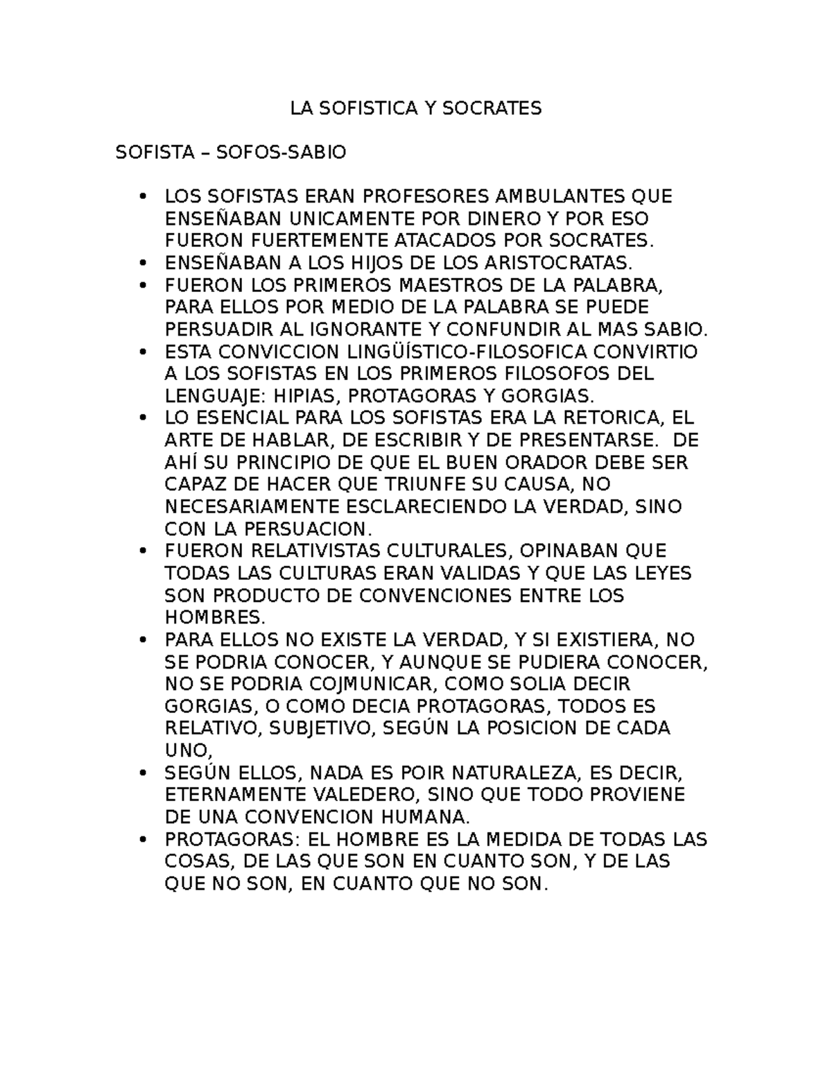 LA Sofistica Y Socrates - LA SOFISTICA Y SOCRATES SOFISTA – SOFOS-SABIO ...
