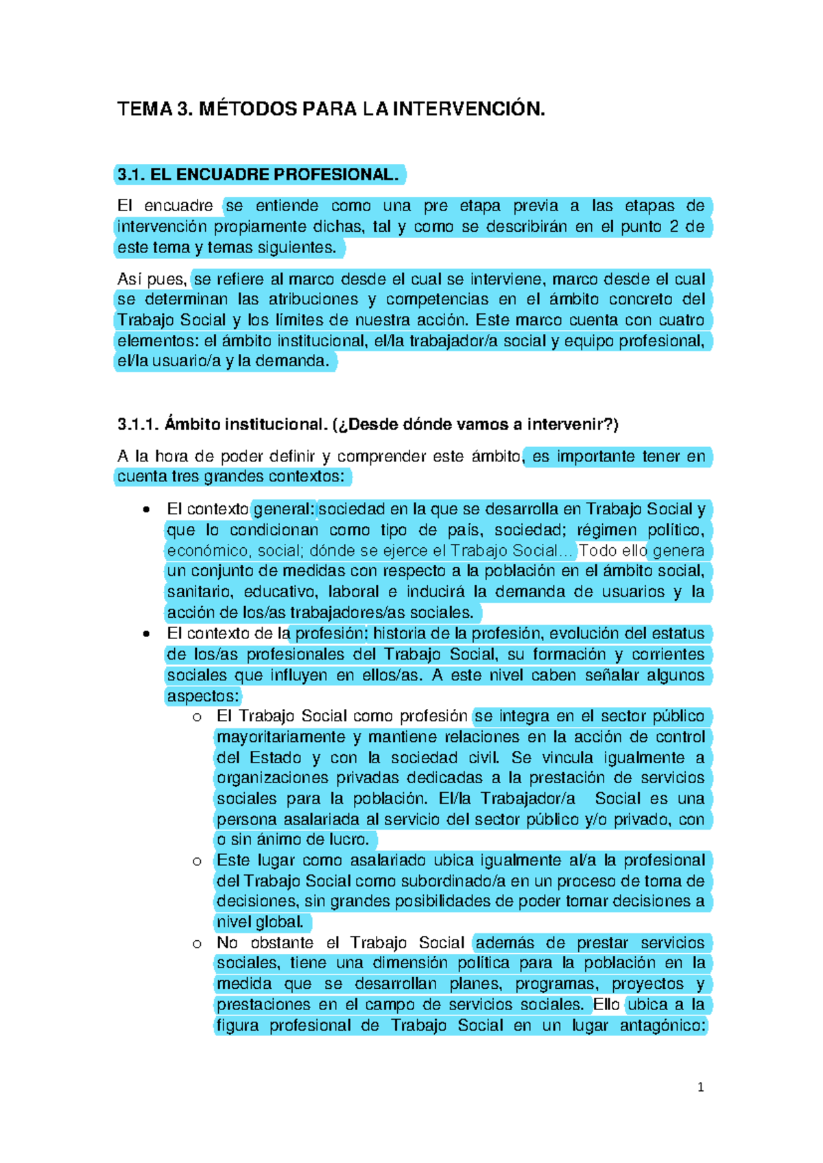 Tema 3B. Me todos y niveles de intervencio n - TEMA 3. MÉTODOS PARA LA INTERVENCIÓN. 3. EL ...