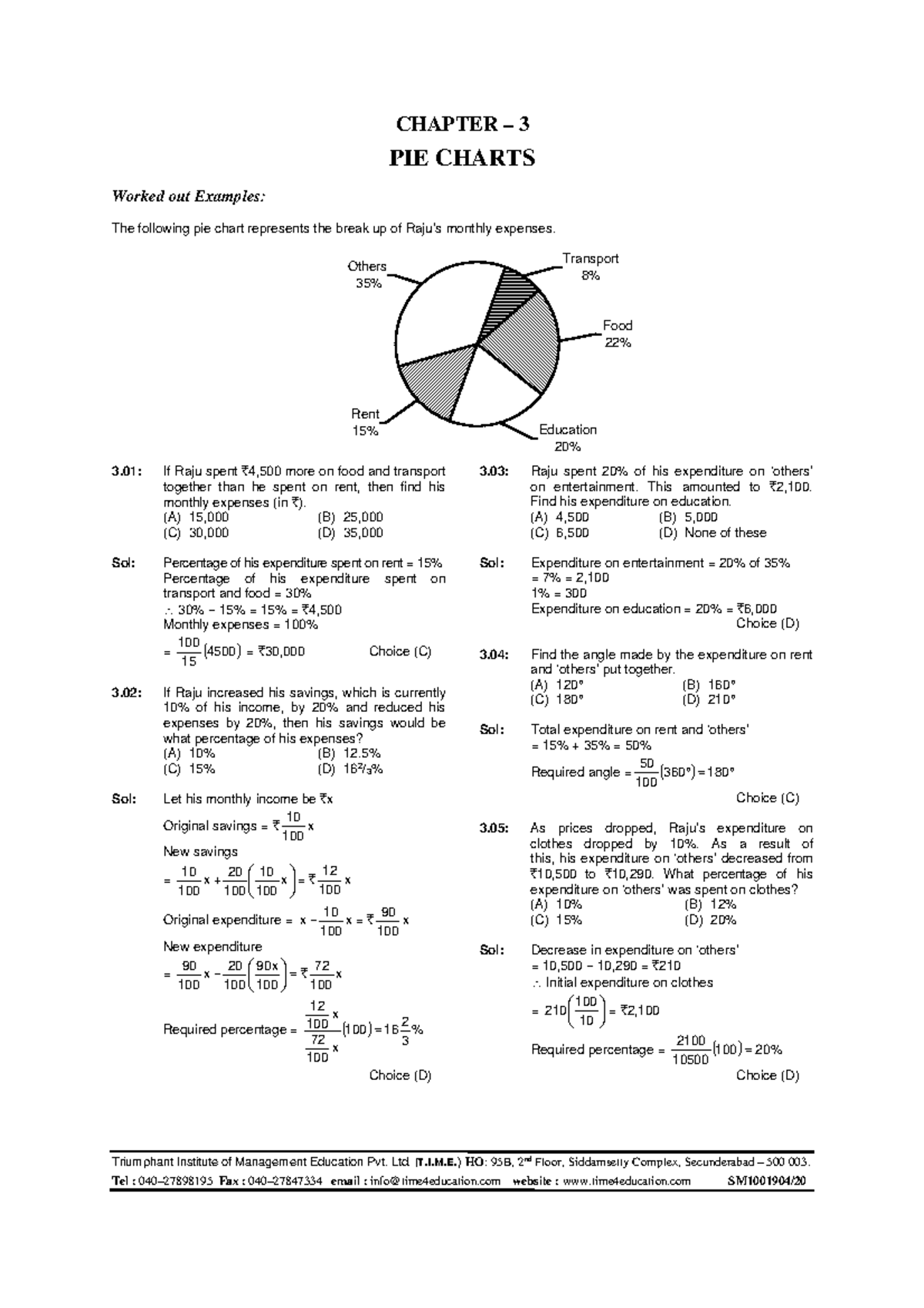 Chapter-3 Pie Charts - Mathematics,statistics and Gk - Triumphant ...