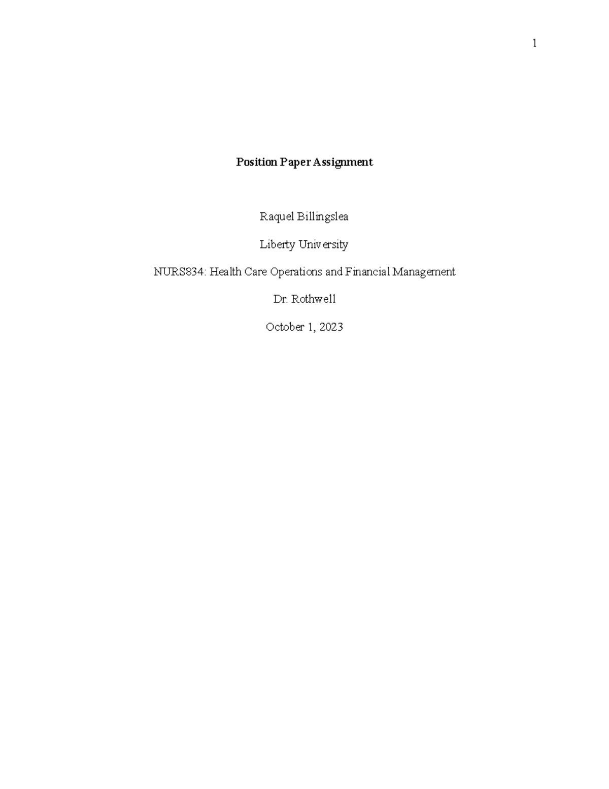 Position Paper Assignment - Sep. 27 @ 12 56 amPOSITION - Position Paper ...