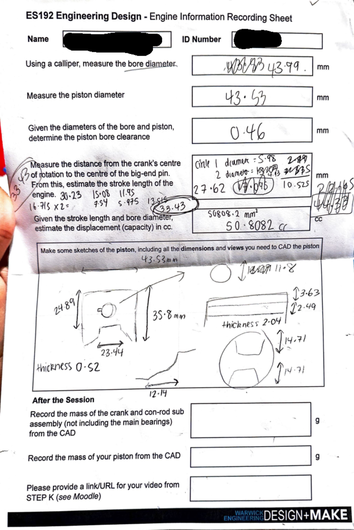 Studocu sumbit - idk - V ES192 Engineering Design - Engine Information ...