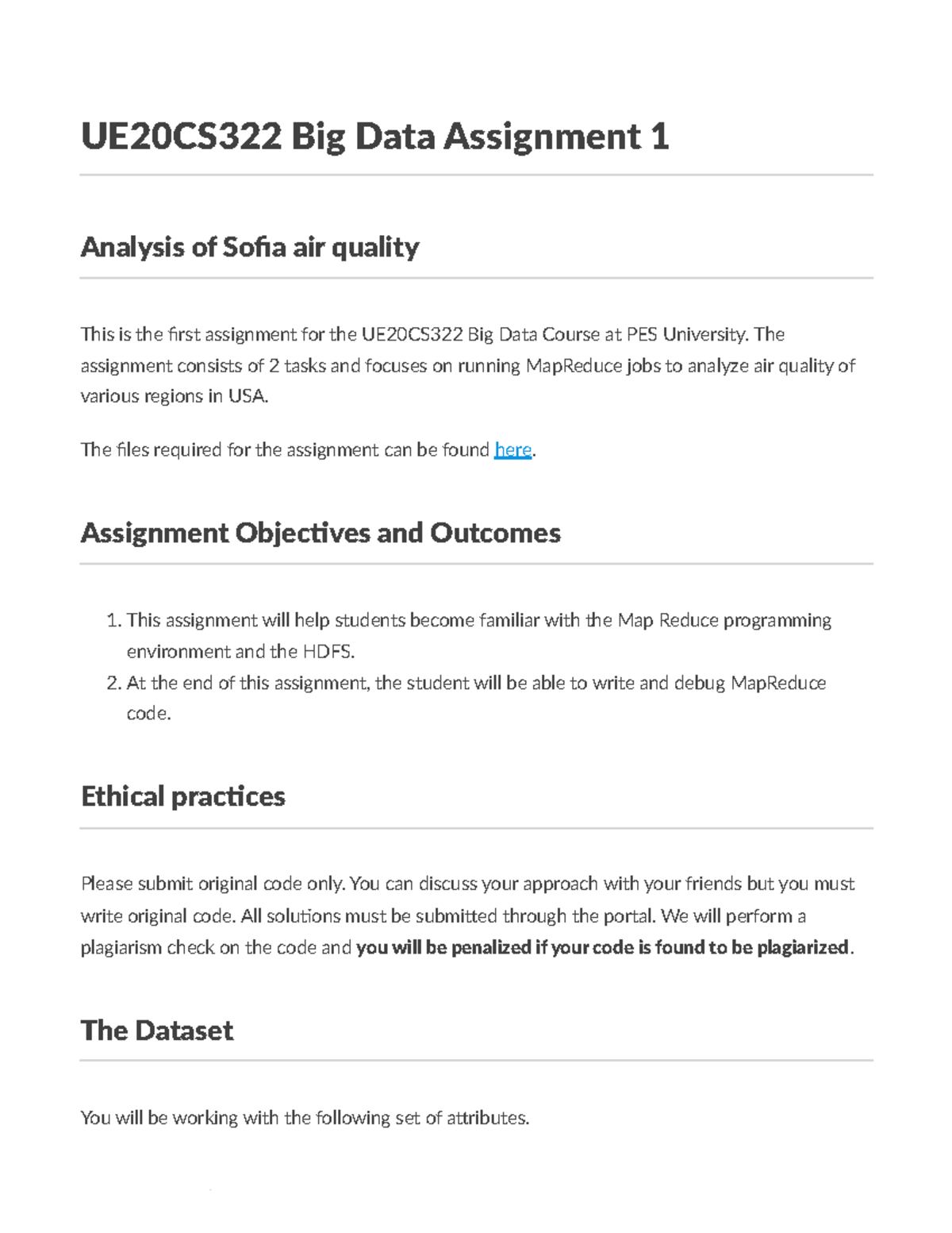 A1-Guide - ihougik - UE20CS322 Big Data Assignment 1 Analysis of Sofia air quality This is the ...