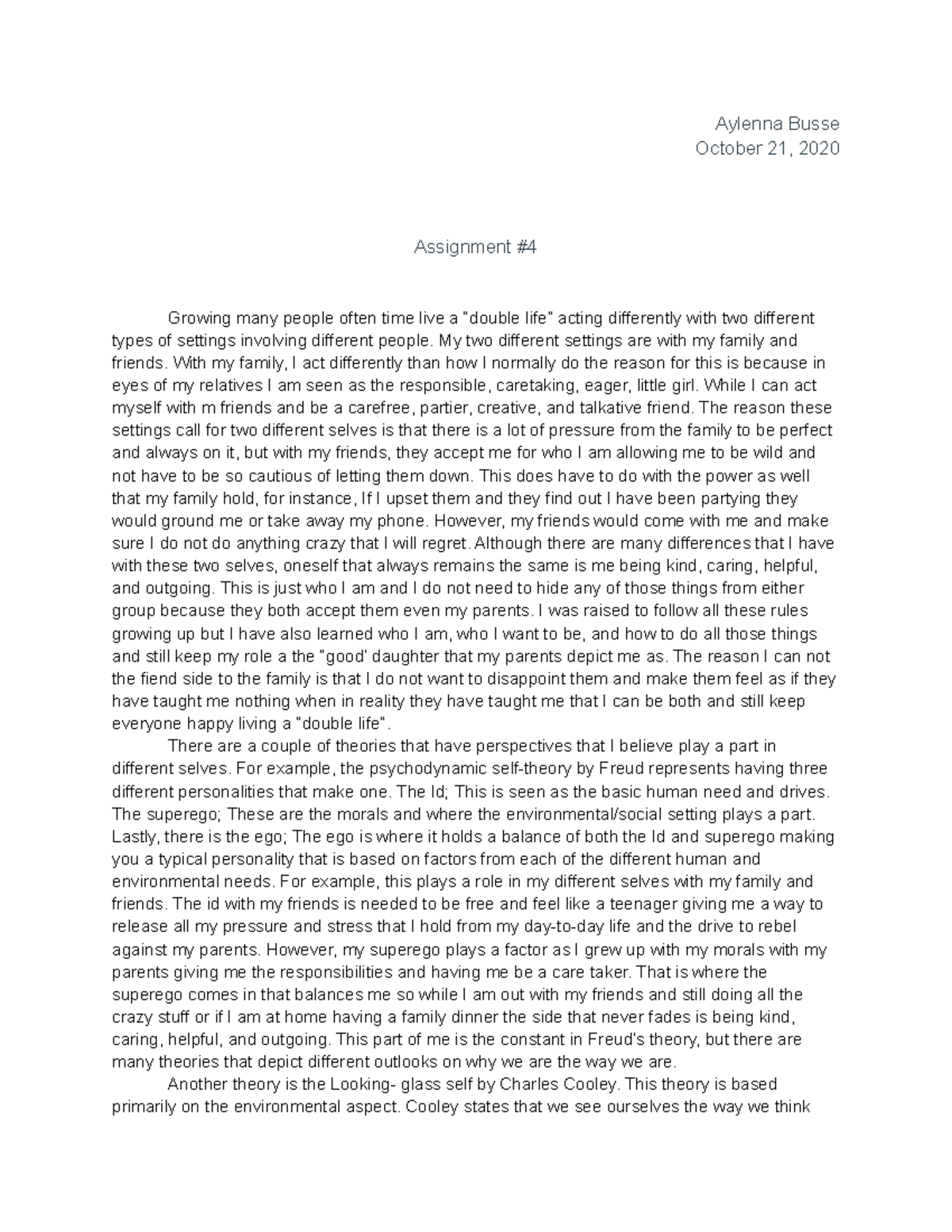 Assignment #4 - Aylenna Busse October 21, 2020 Assignment Growing many ...