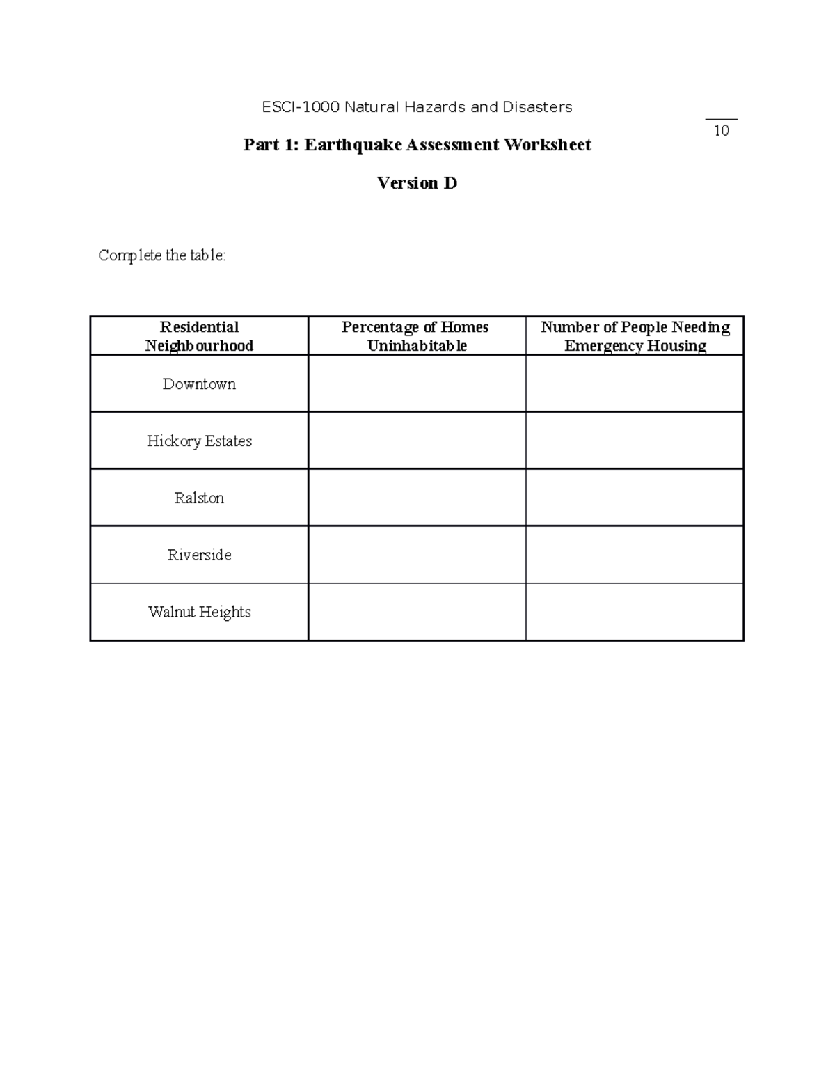 Worksheets - Version D - worksheet - ESCI-1000 Natural Hazards and ...