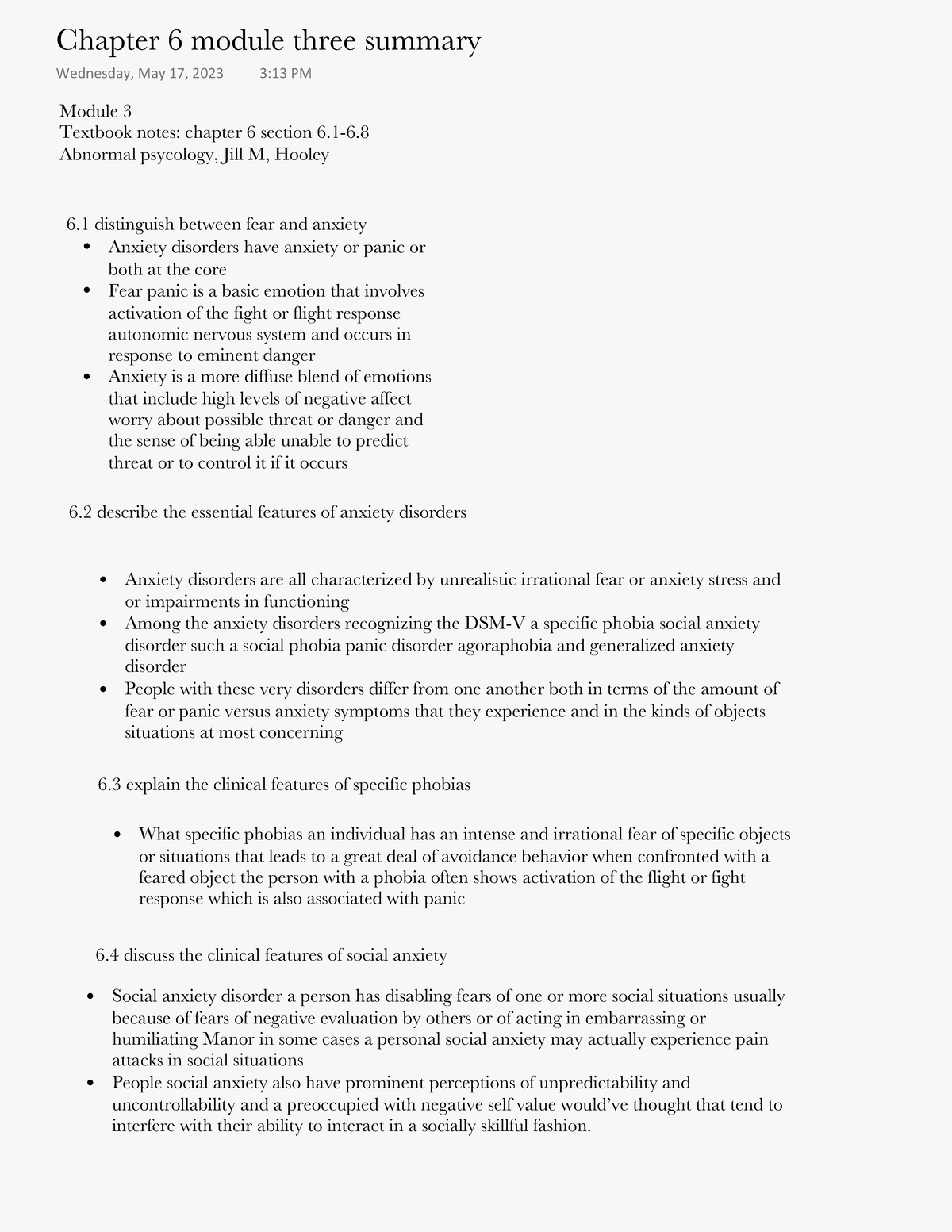 Chapter 6 module three summary - Module 3 Textbook notes: chapter 6 ...