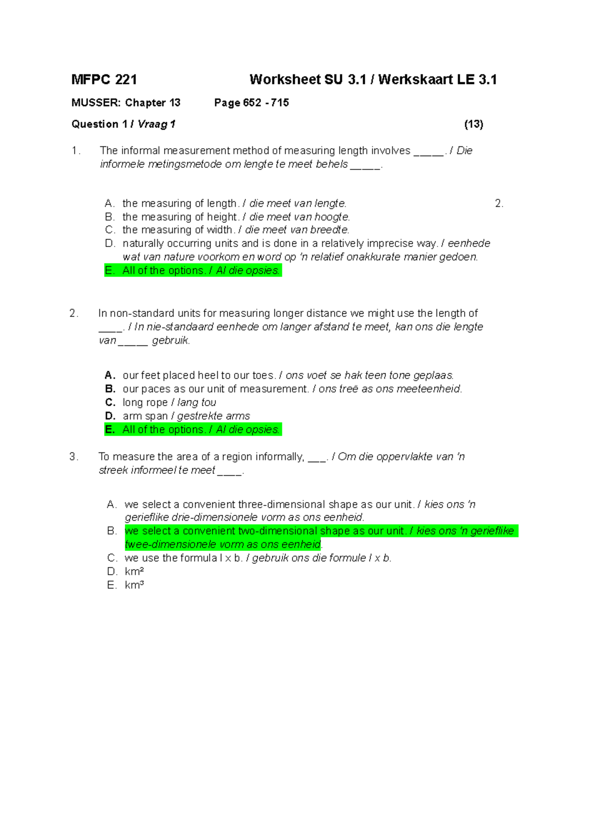 Mfpc 221 LU 3 Combined - Worksheet 3 with answers - MFPC 221 Worksheet ...