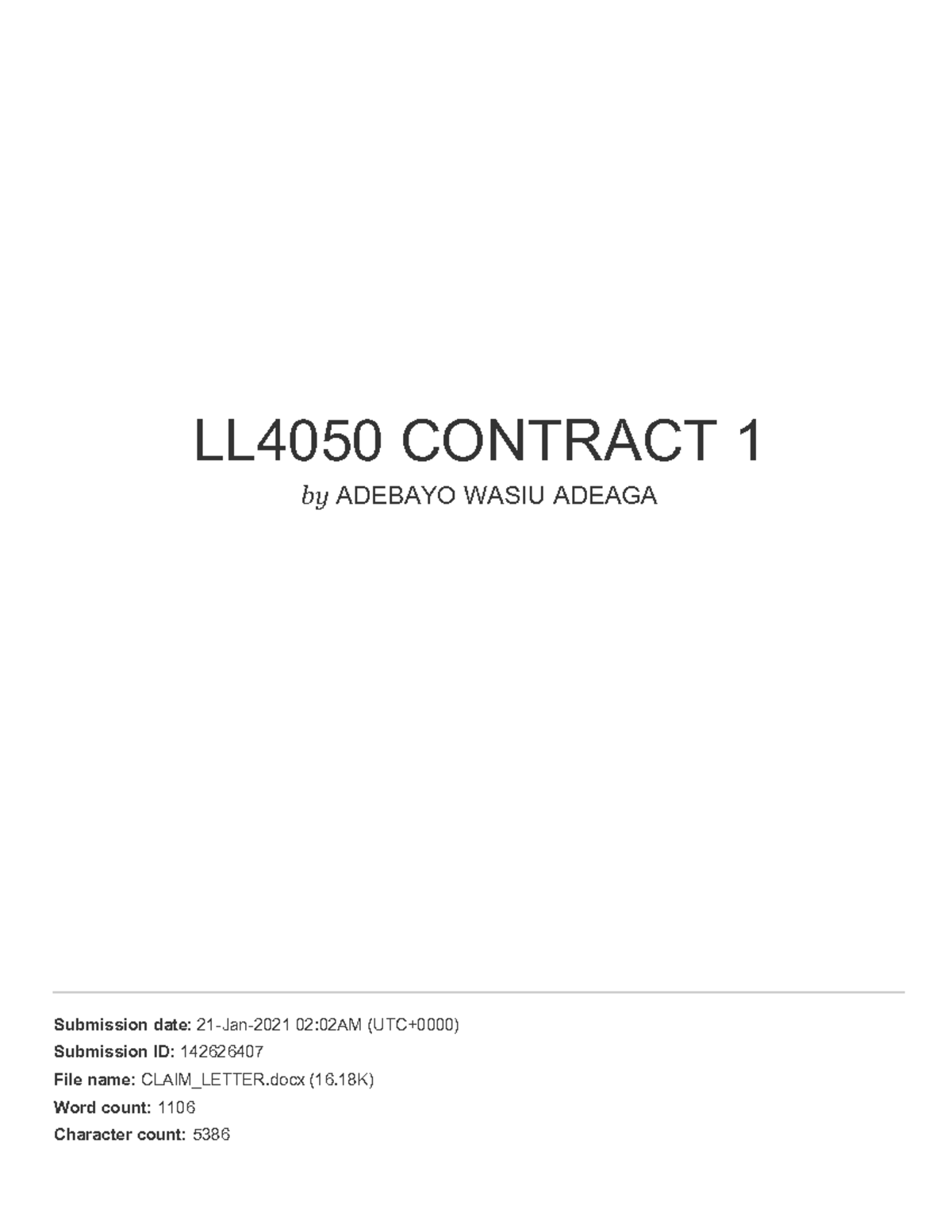 LL4050 Contract 1 - LL4050 CONTRACT 1 by ADEBAYO WASIU ADEAGA ...