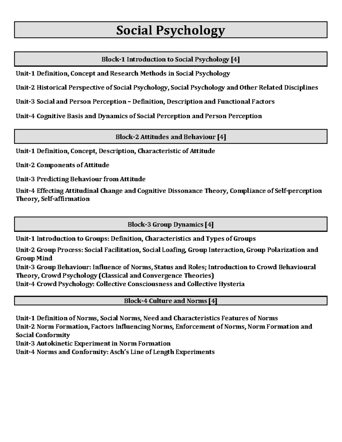 Social Psychology 987KB - Social Psychology Block-1 Introduction to ...