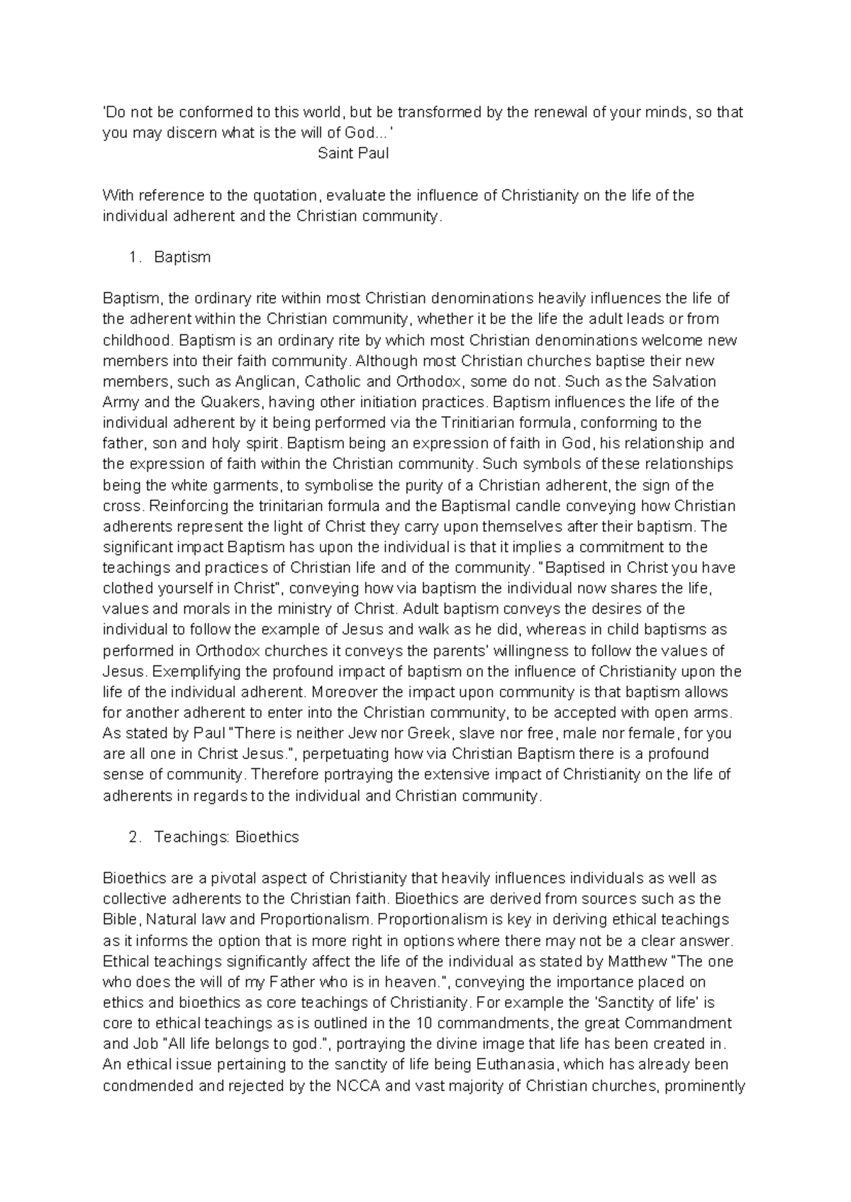 SOR Prep - sor prep - ‘Do not be conformed to this world, but be ...