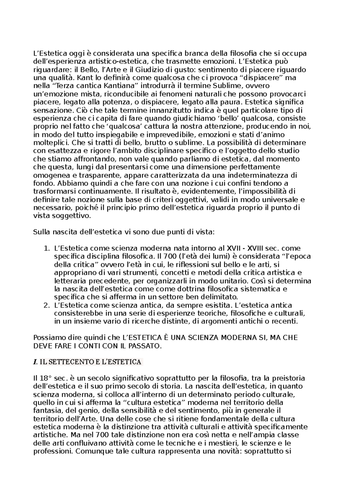 Arte 900 - Riassunto lezione e libro per esame di estetica delle arti ...