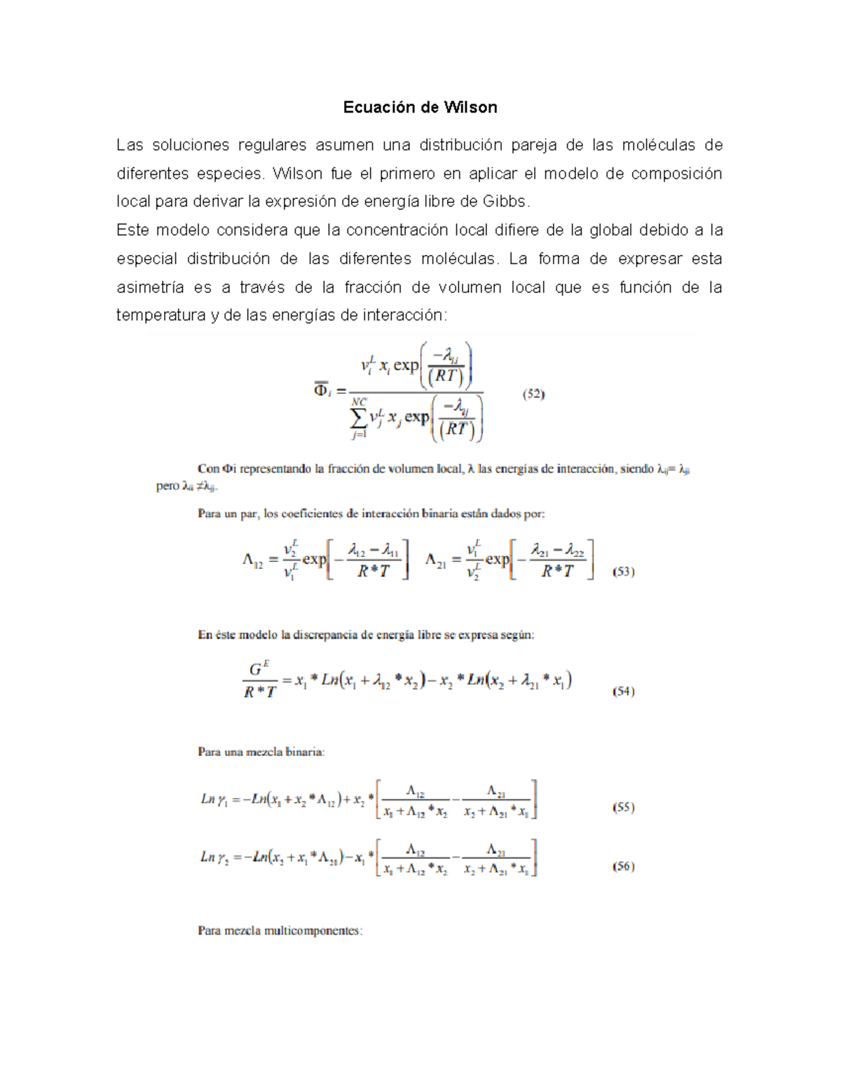 Ecuación de Wilson - ecuacion - Ecuación de Wilson Las soluciones ...
