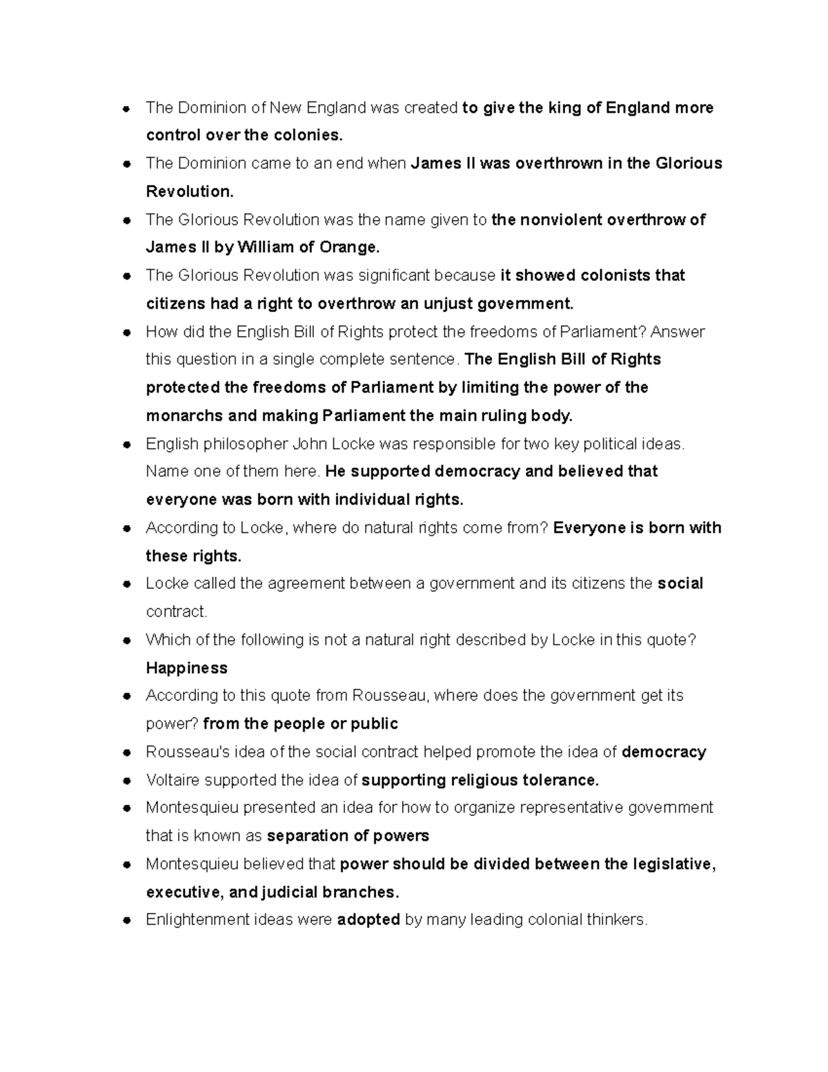 The Enlightenment - Here are some notes that you can use. - The ...