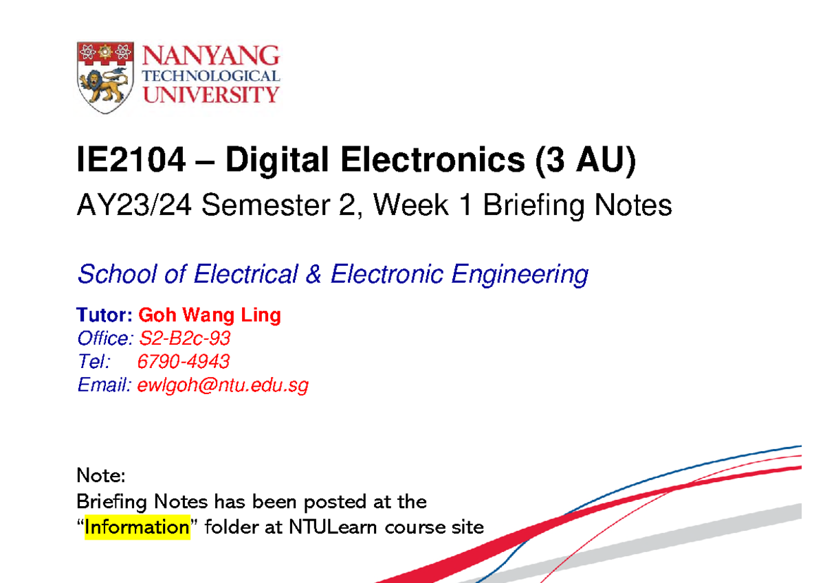 AY2022-23 S2 IE2104 Week 1 Briefing Note(1) - IE2104 – Digital ...